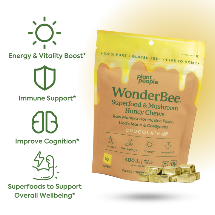WonderBee Superfood & Super Mushroom Honey Chews | Plant People